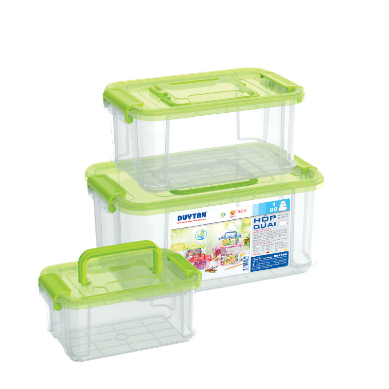 Set of 3 Storage containers with handle - 1500/3700/7200ml - Duy Tan ...