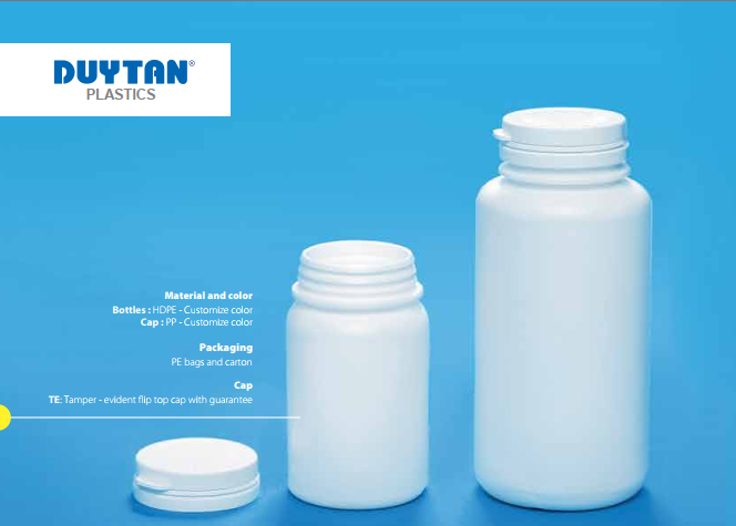 HDPE PHARMACEUTICAL ROUND BOTTLES WITH ROUNDED NECK - PRESSING CAP ...